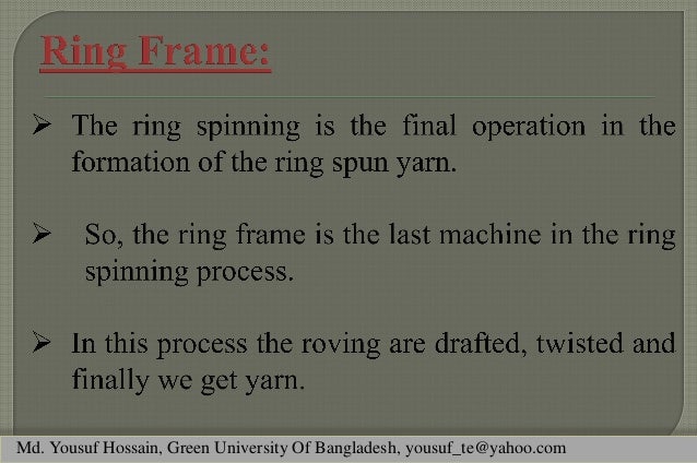Ring Spinning Frame/ Ring Frame