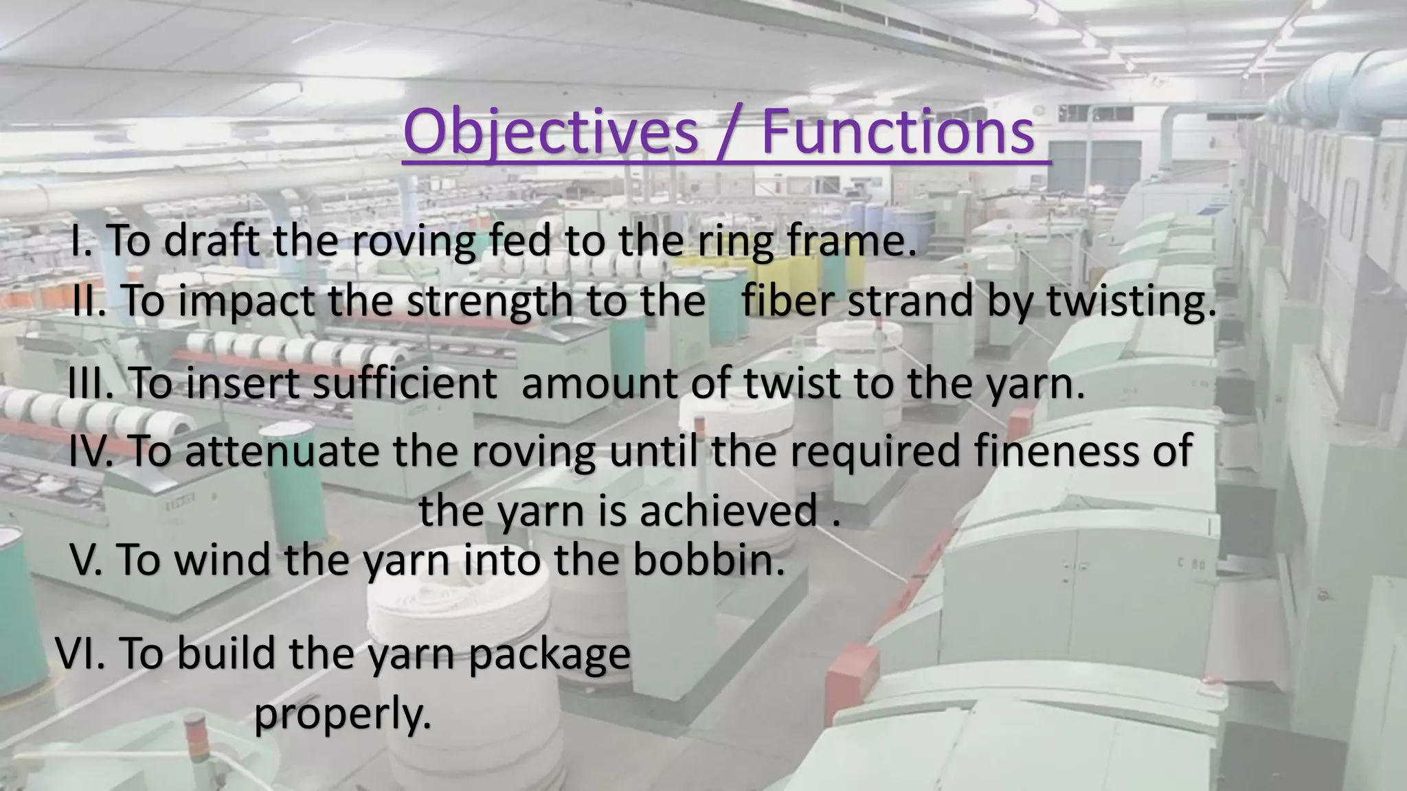 Ring spinning process presentation ( evan) | PDF