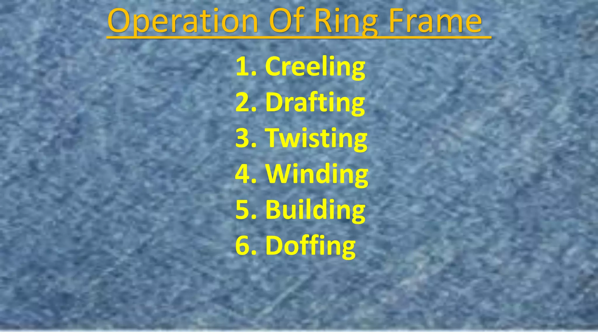 Ring spinning process presentation ( evan) | PDF