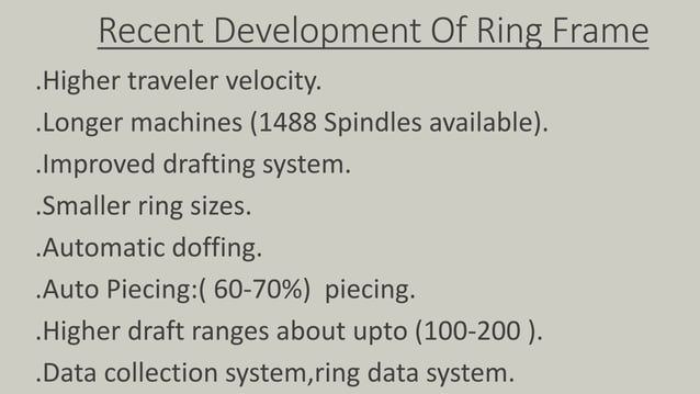 Ring spinning process presentation ( evan) | PDF | Needlework | Arts ...