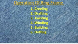 Ring spinning process presentation ( evan) | PDF