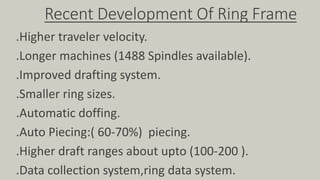 Ring spinning process presentation ( evan) | PPT