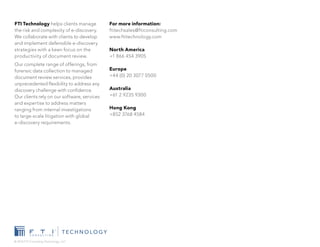 Ringtail 8 E-Discovery Software By FTI Technology | PDF