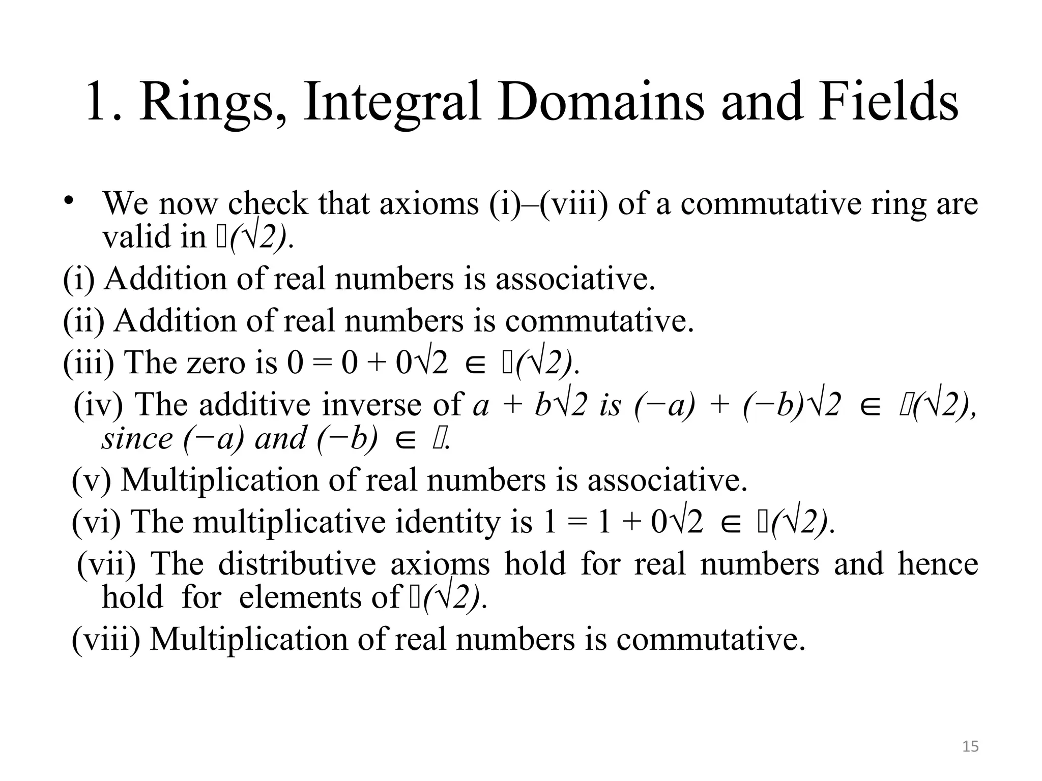 RING THEORY power point presentation for students | PPT