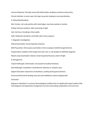 Presentation on causes and management of of ringworm infestation | DOCX