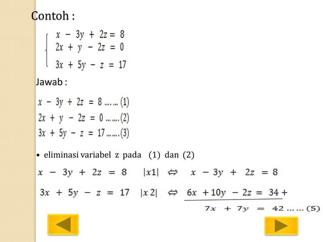 Sistem Persamaan Linear Tiga Variabel | PPTX