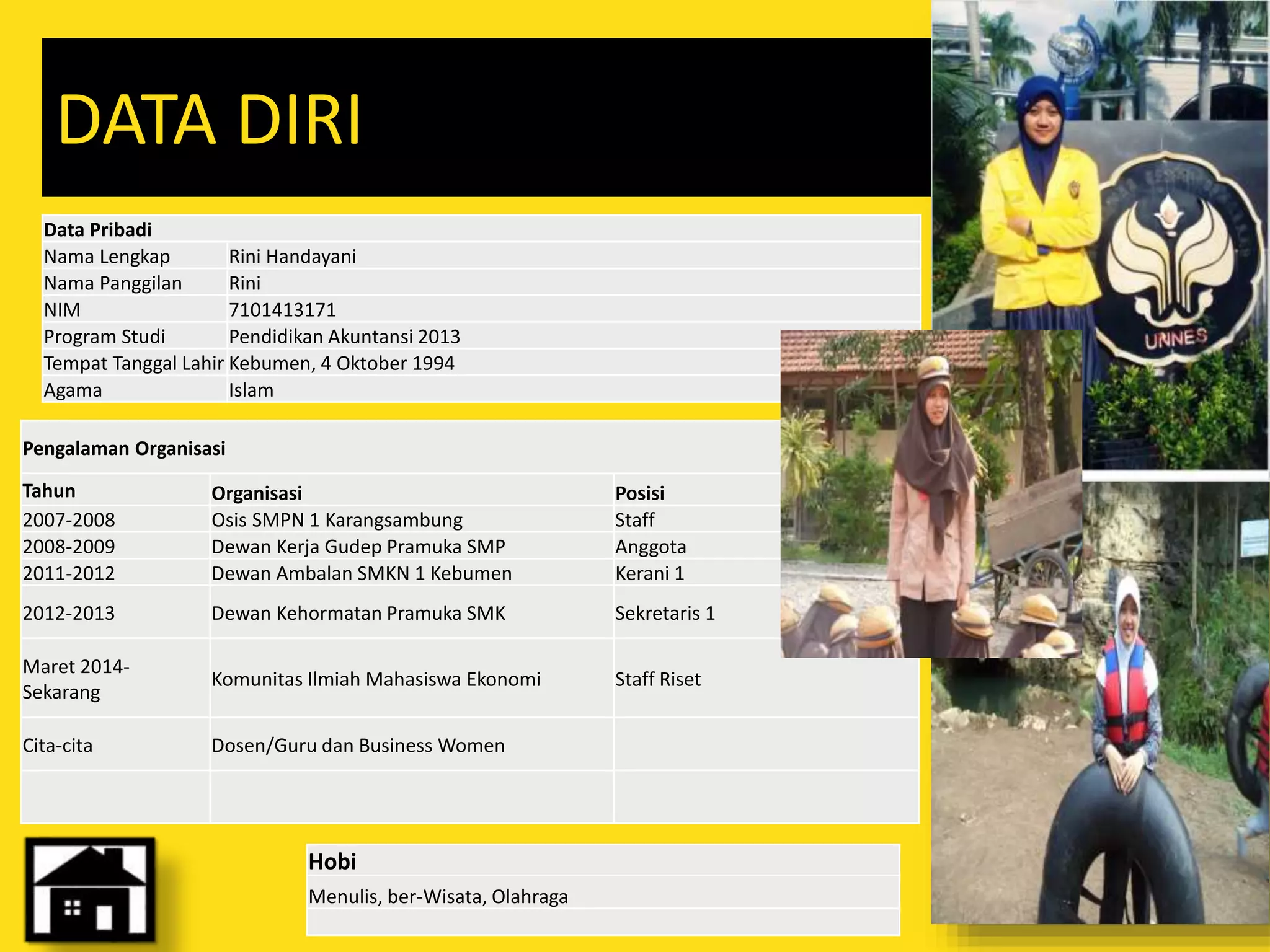 Rini handayani 7101413171 ppt biodata | PPTX
