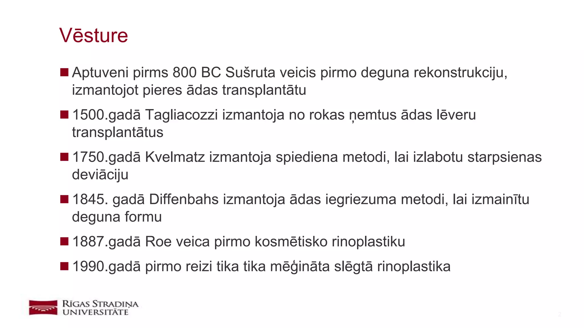 Rinoplastika un deguna rekonstrukcija | PPTX
