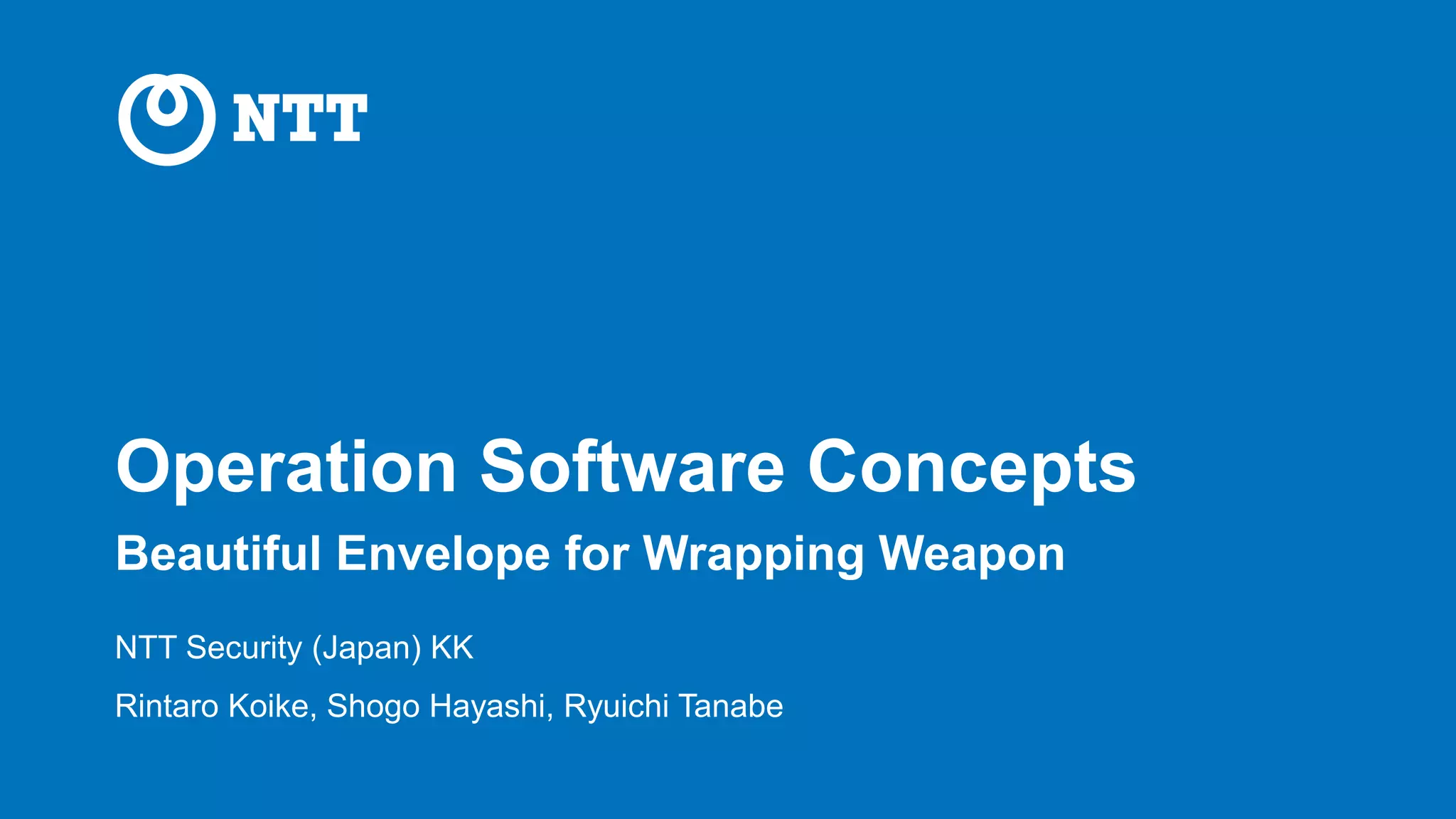 [CB21] Operation Software Concepts: A Beautiful Envelope for Wrapping Weapon by Rintaro Koike ...