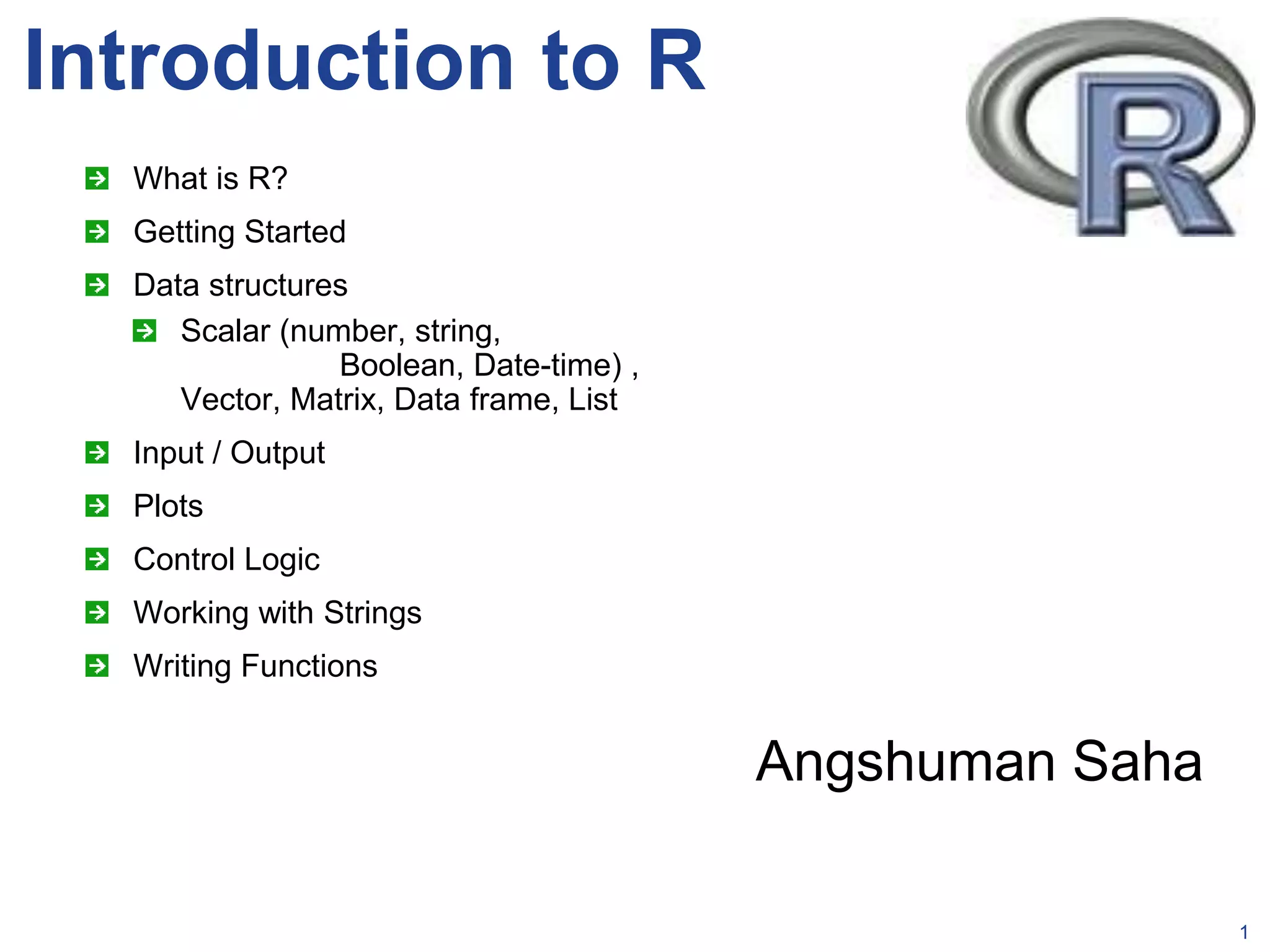 A quick introduction to R | PPT