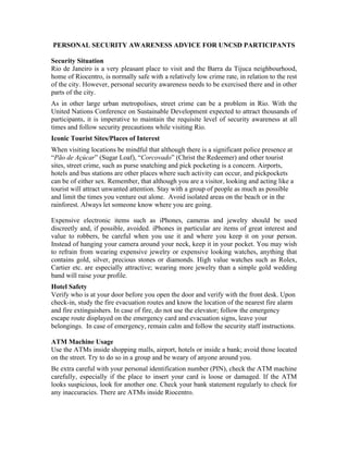 Rio+20 security information | PDF