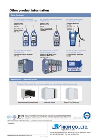 Rion products for_the_automotive_industry_1705-2_denkei | PDF
