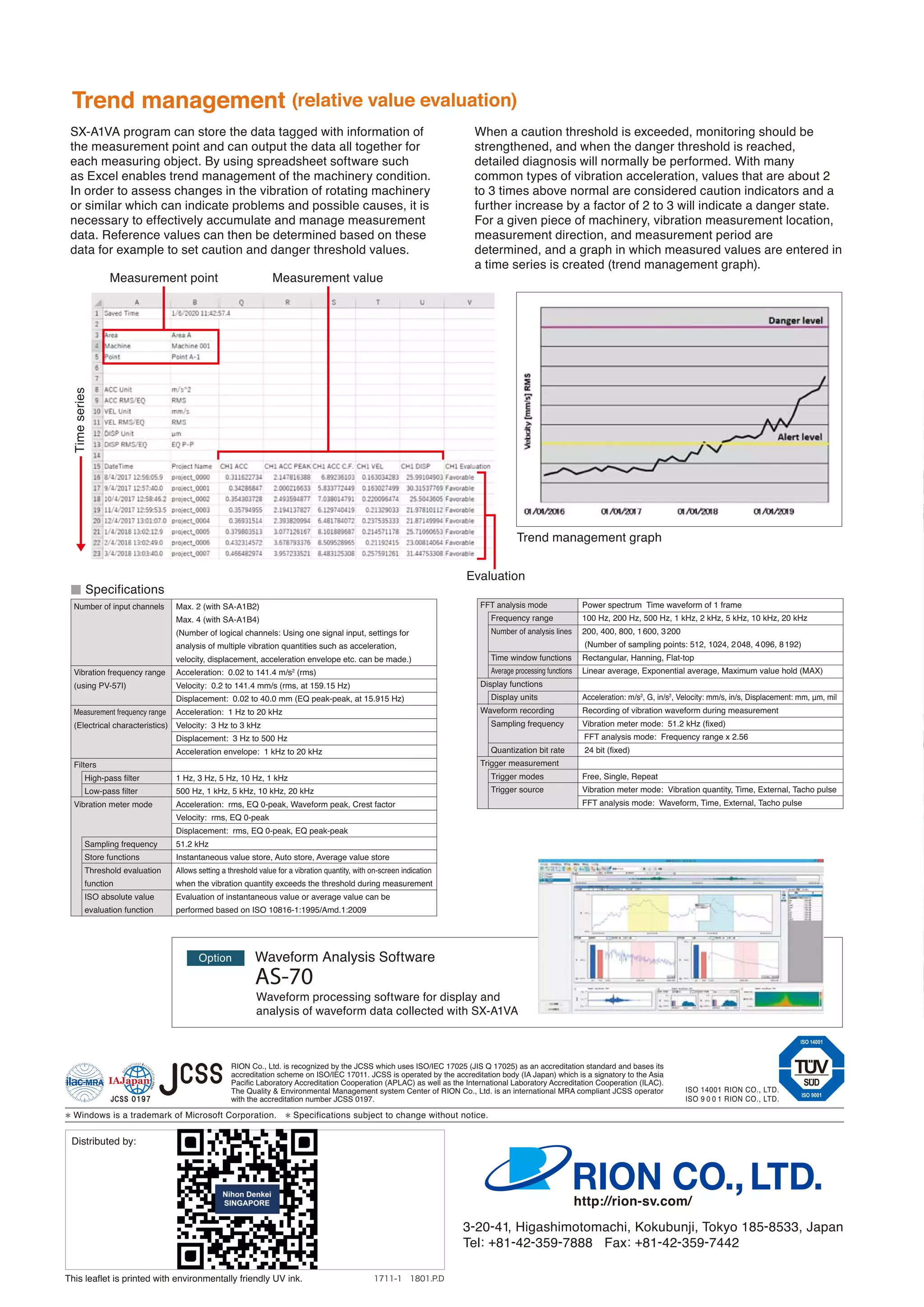 Rion sxa1/Va Vibration Analysis Program | PDF