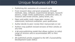 Research Ideas & Outcomes (RIO) Journal | PPTX