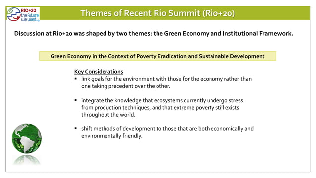 Rio summit | PPTX | Environment | Science
