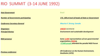Summery of Rio Summit 1992 | PPTX | Environment | Science