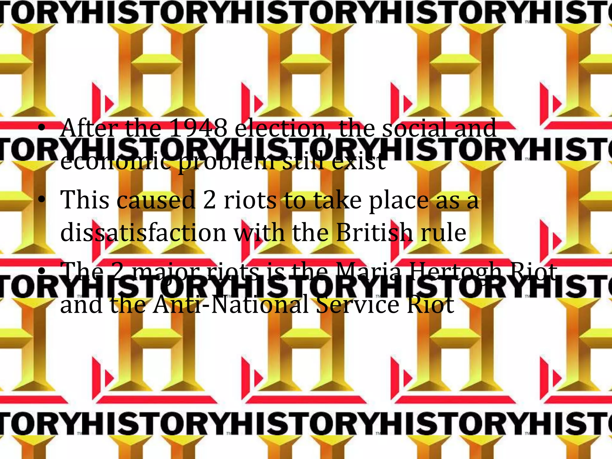 Secondary 2 History-Riots That Happen After the Election | PPTX