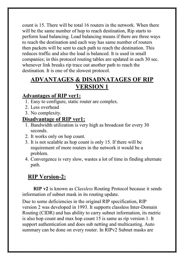 Routing Information Protocol (RIP) | PDF