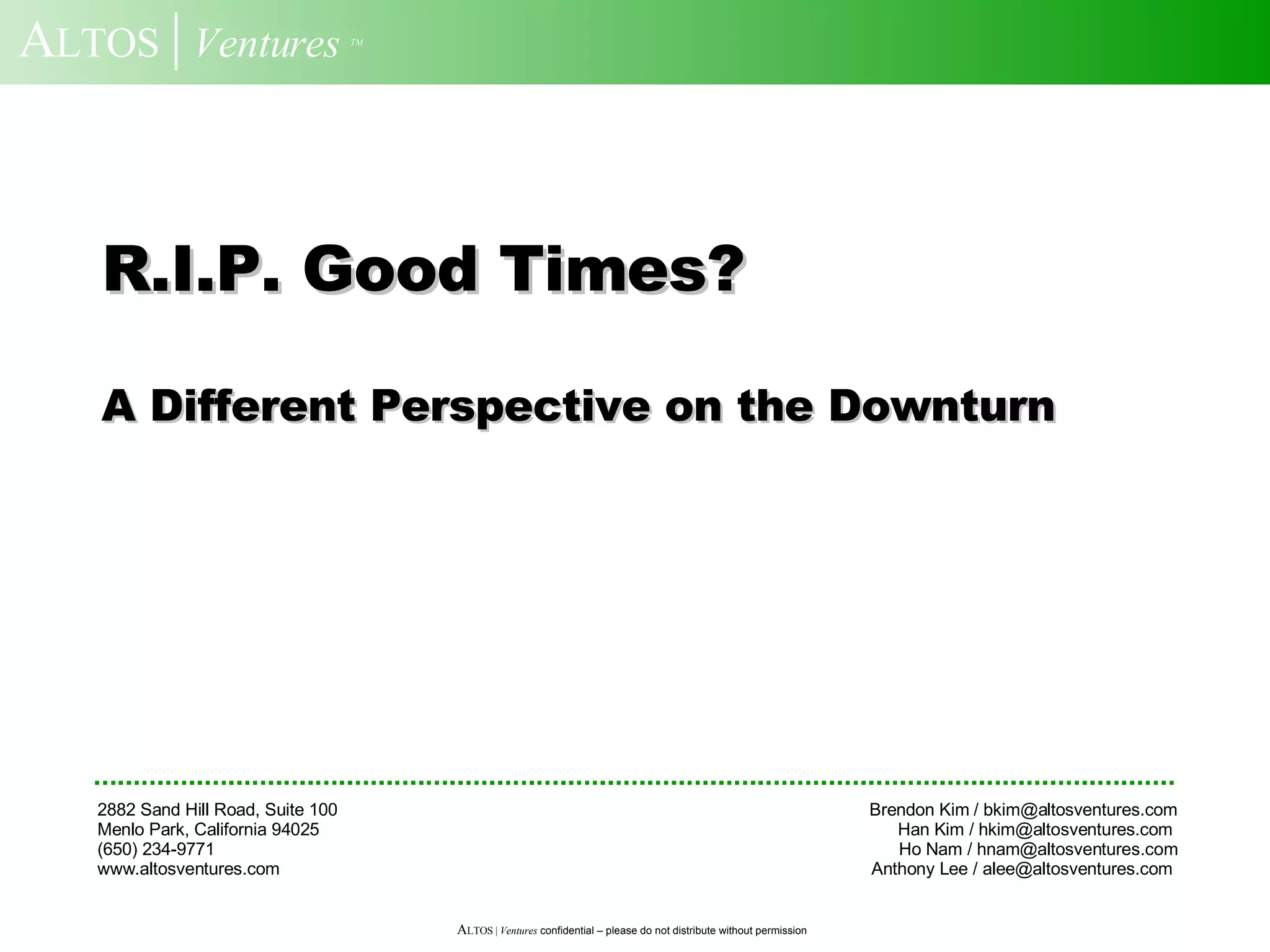 Rip Good Times A Different Perspective | PPT