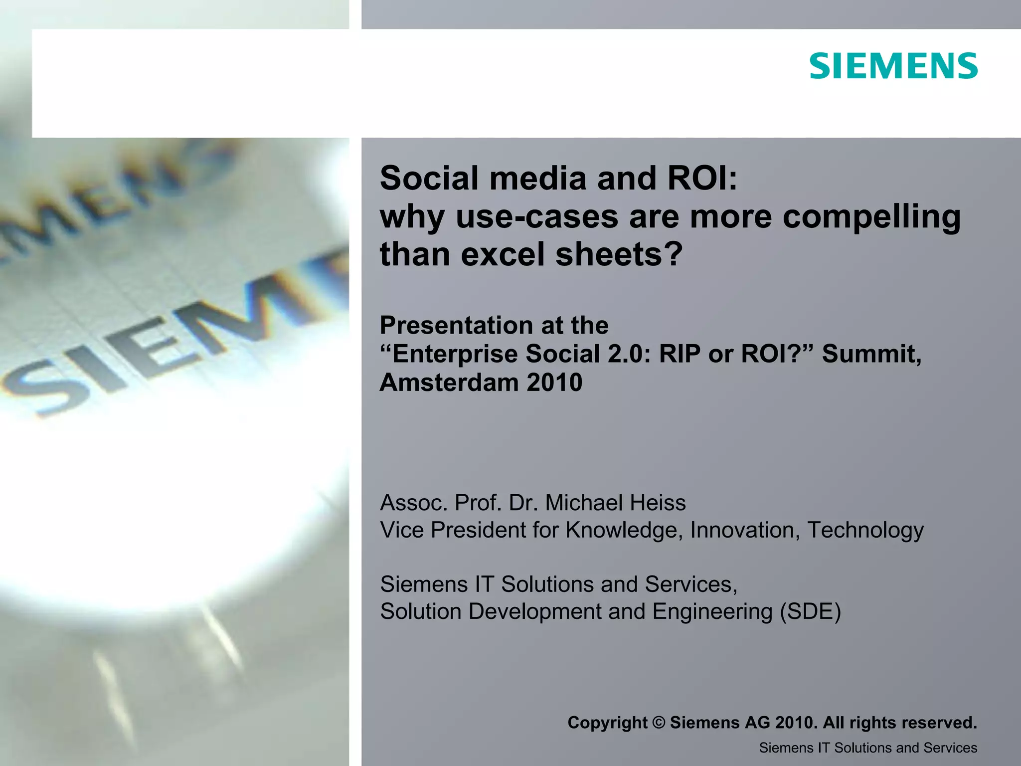 Social Media and ROI: Why use-cases are more compelling than Excel ...