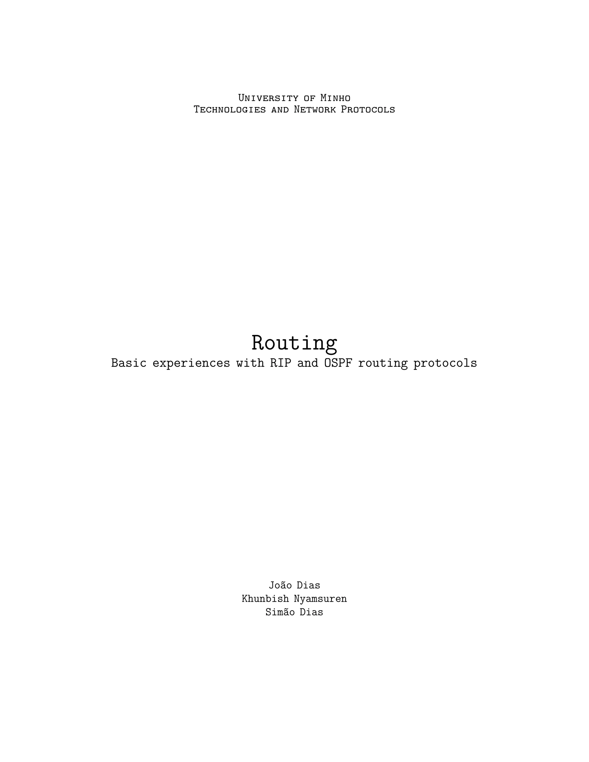 Rip and OSPF assignment (RIP ба OSPF дасгал ажил) | PDF