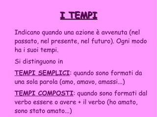 Ripasso verbo in generale e indicativo | ODP