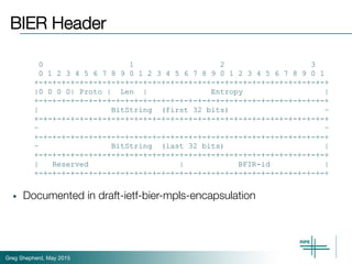Bit Indexed Explicit Replication (BIER) | PDF