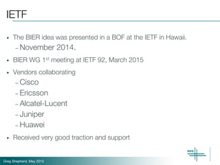 Bit Indexed Explicit Replication (BIER) | PDF