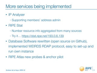 RIR Report: RIPE NCC Update from ARIN 32 | PPT