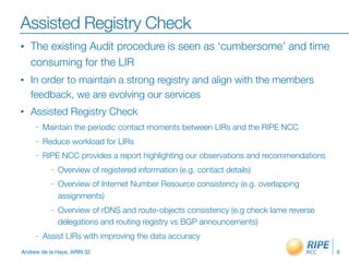 RIR Report: RIPE NCC Update from ARIN 32 | PPT