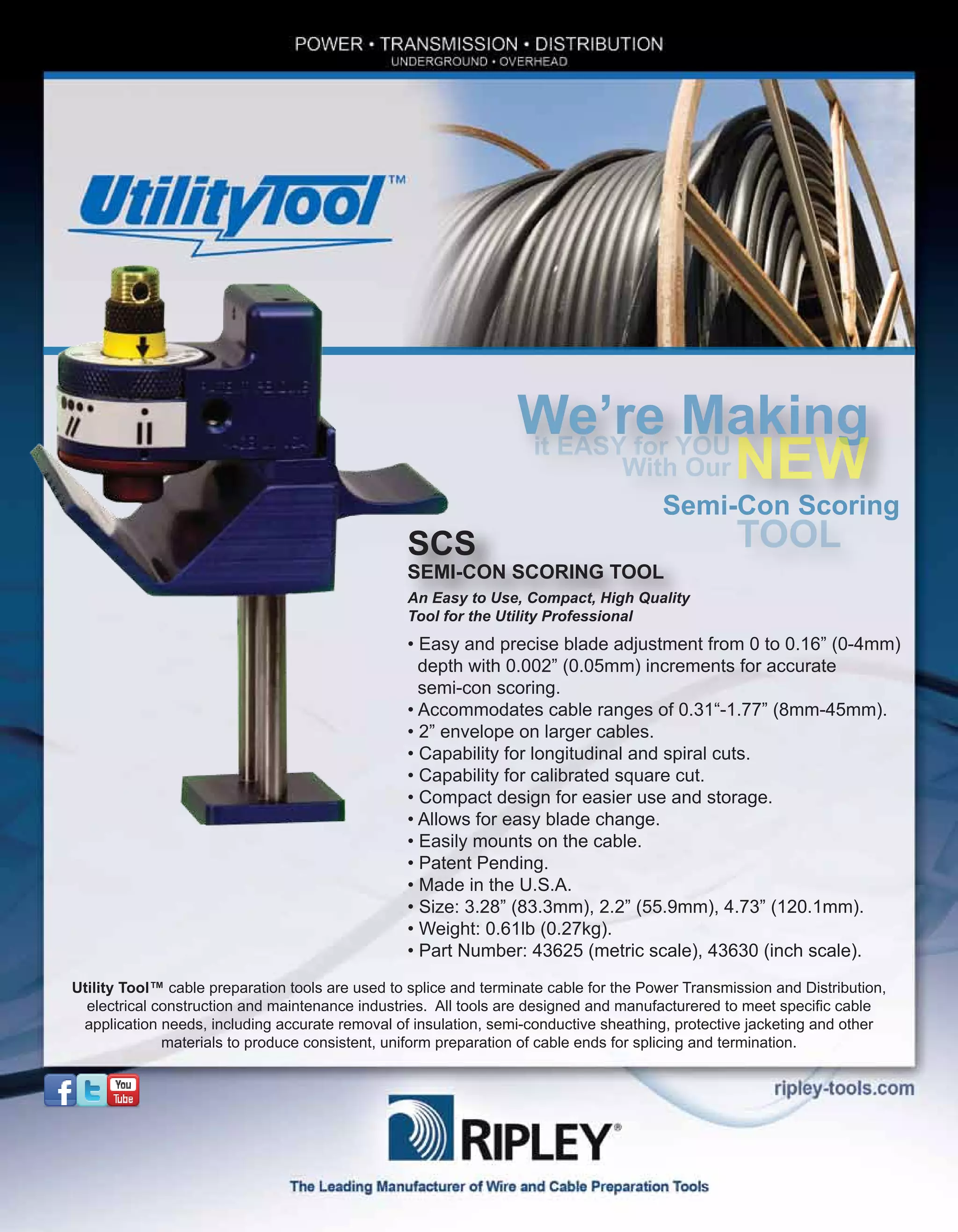Ripley Utility Tool SCS Semi Con Scoring Tool | PDF