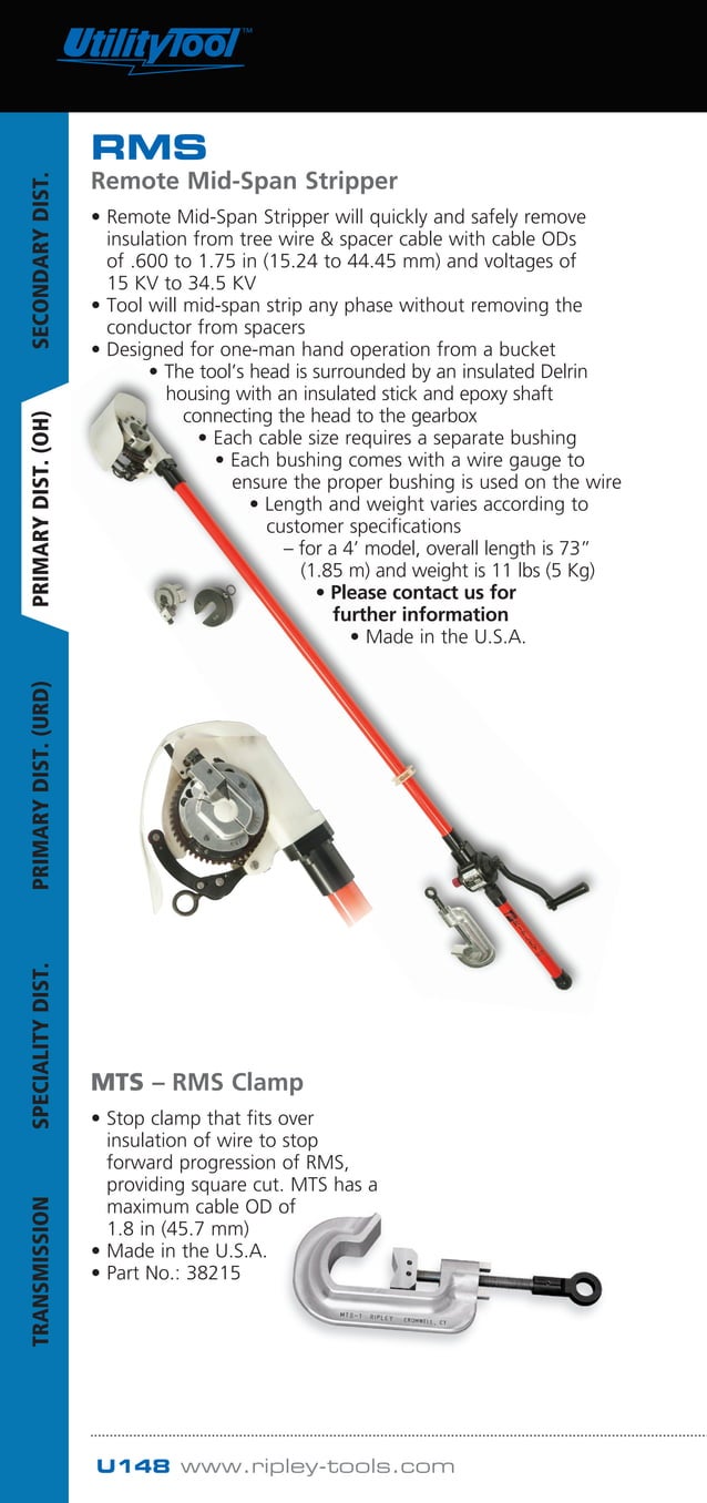 Ripley Utility Tool RMS - Remote Mid-Span Cable Stripper | PDF
