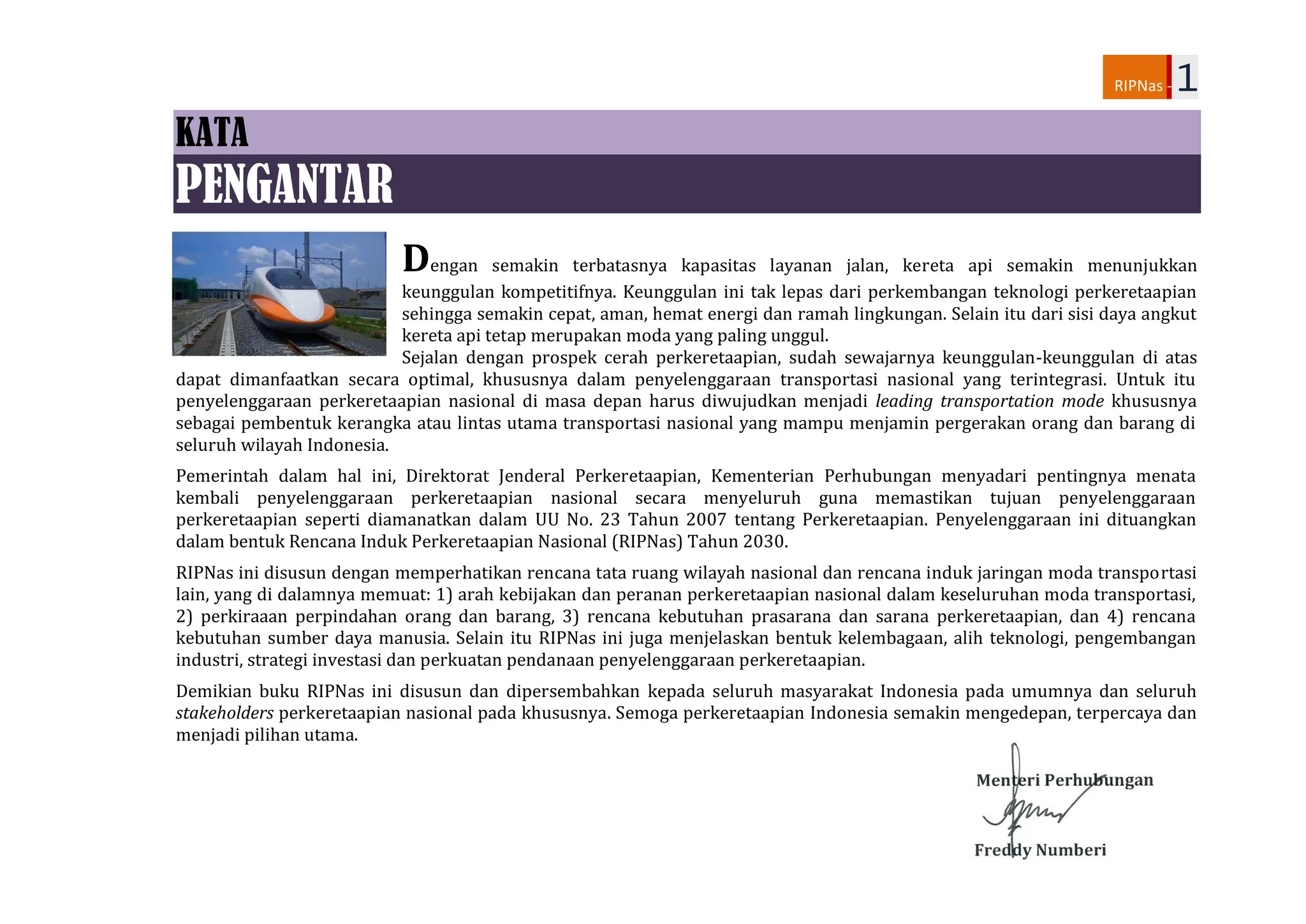 Rencana Induk Perkeretaapian Nasional 2030 | PDF