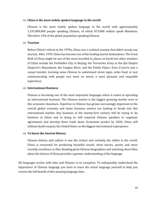 Chinese Language and it's importance | PDF