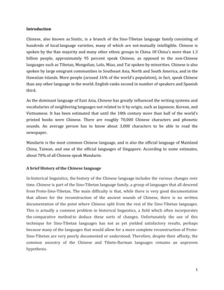 Chinese Language and it's importance | PDF