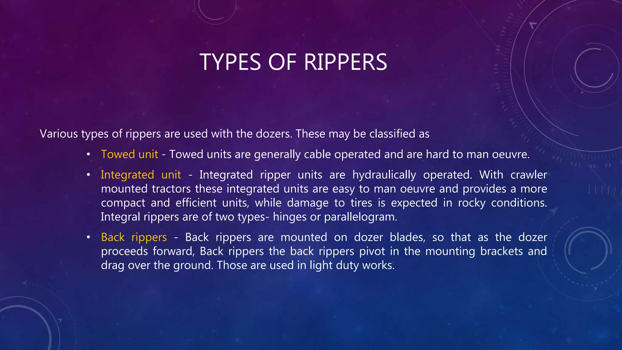 Rippers, loaders, trucks & hauling equipment | PPTX