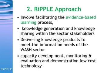 RiPPLE experience and lessons: Working as an alliance | PPT