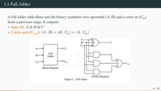 Ripple Carry and Carry Look Ahead Adder Presentation | PDF