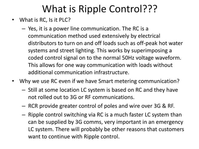 Ripple Control Receiver | PPTX | Business Utilities | Business