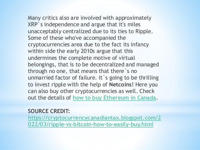 Ripple Vs. Bitcoin - How To Easily Buy Bitcoin In Canada? | PPT