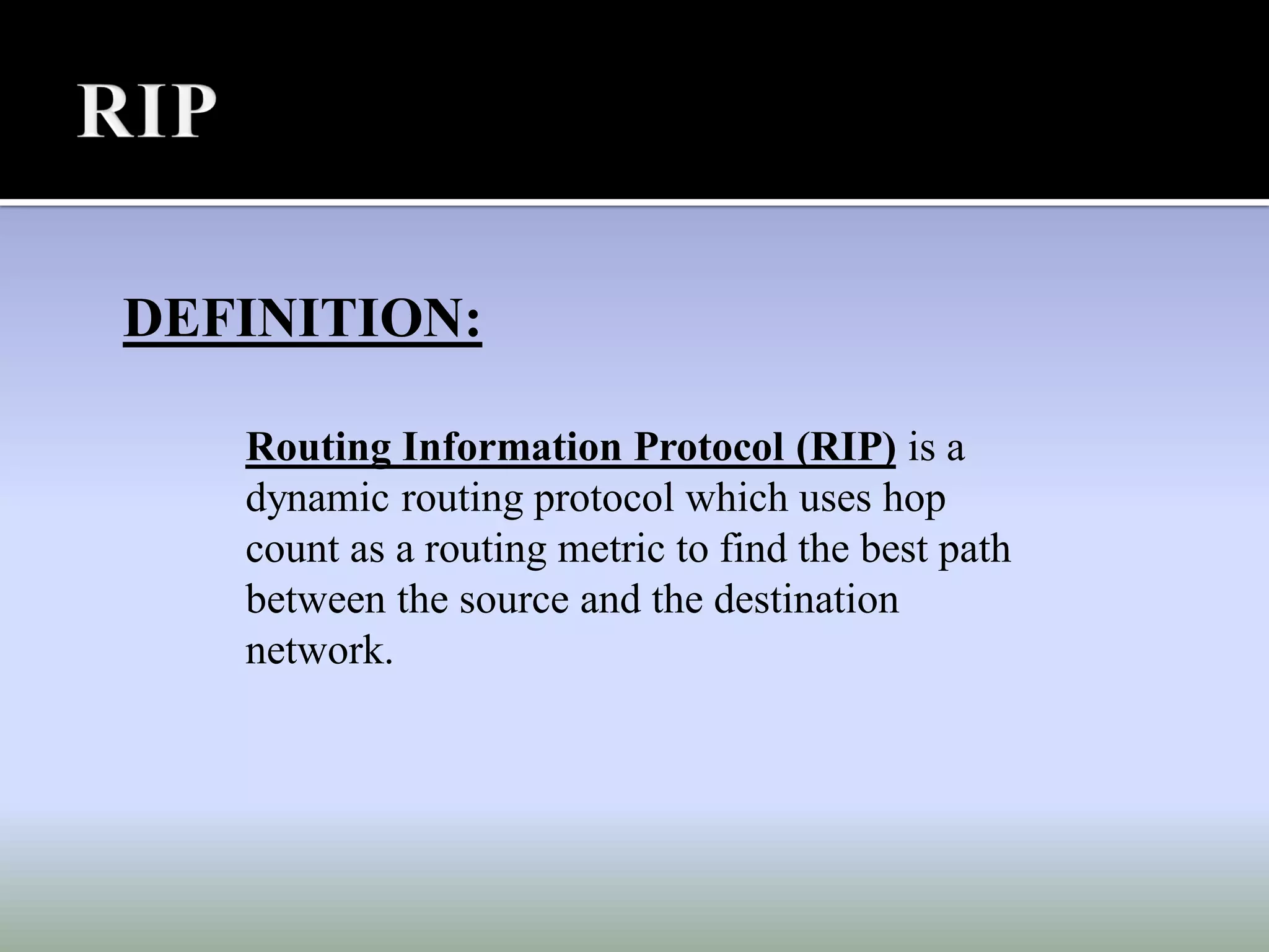 Routing Information Protocol(RIP) | PPT