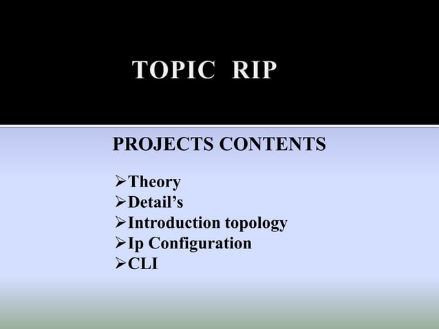 Routing Information Protocol(RIP) | PPT