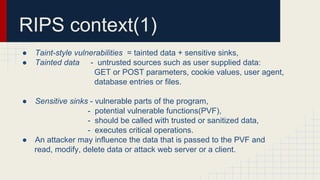 RIPS - static code analyzer for vulnerabilities in PHP | PDF