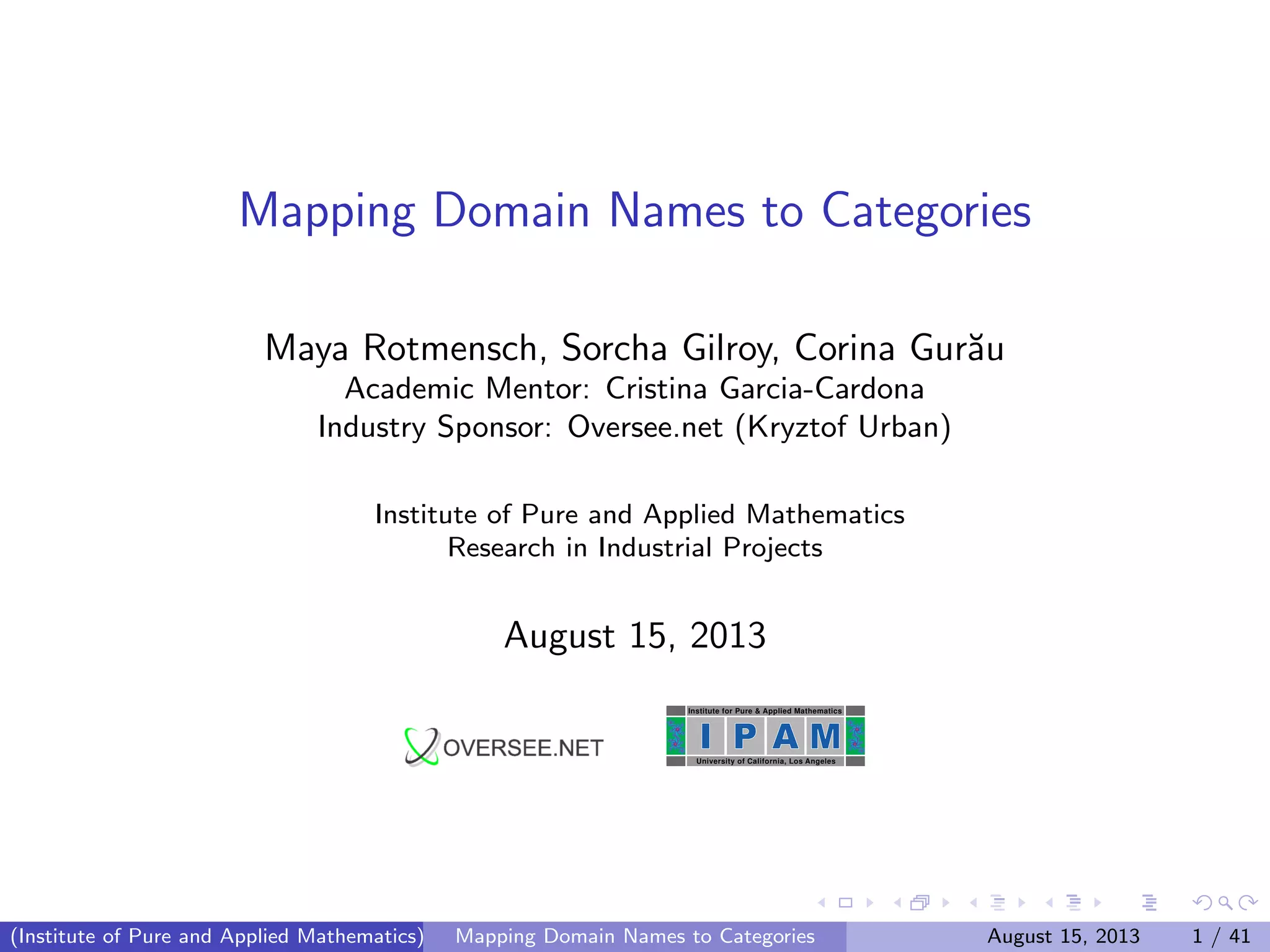 Mapping Domain Names to Categories | PPT