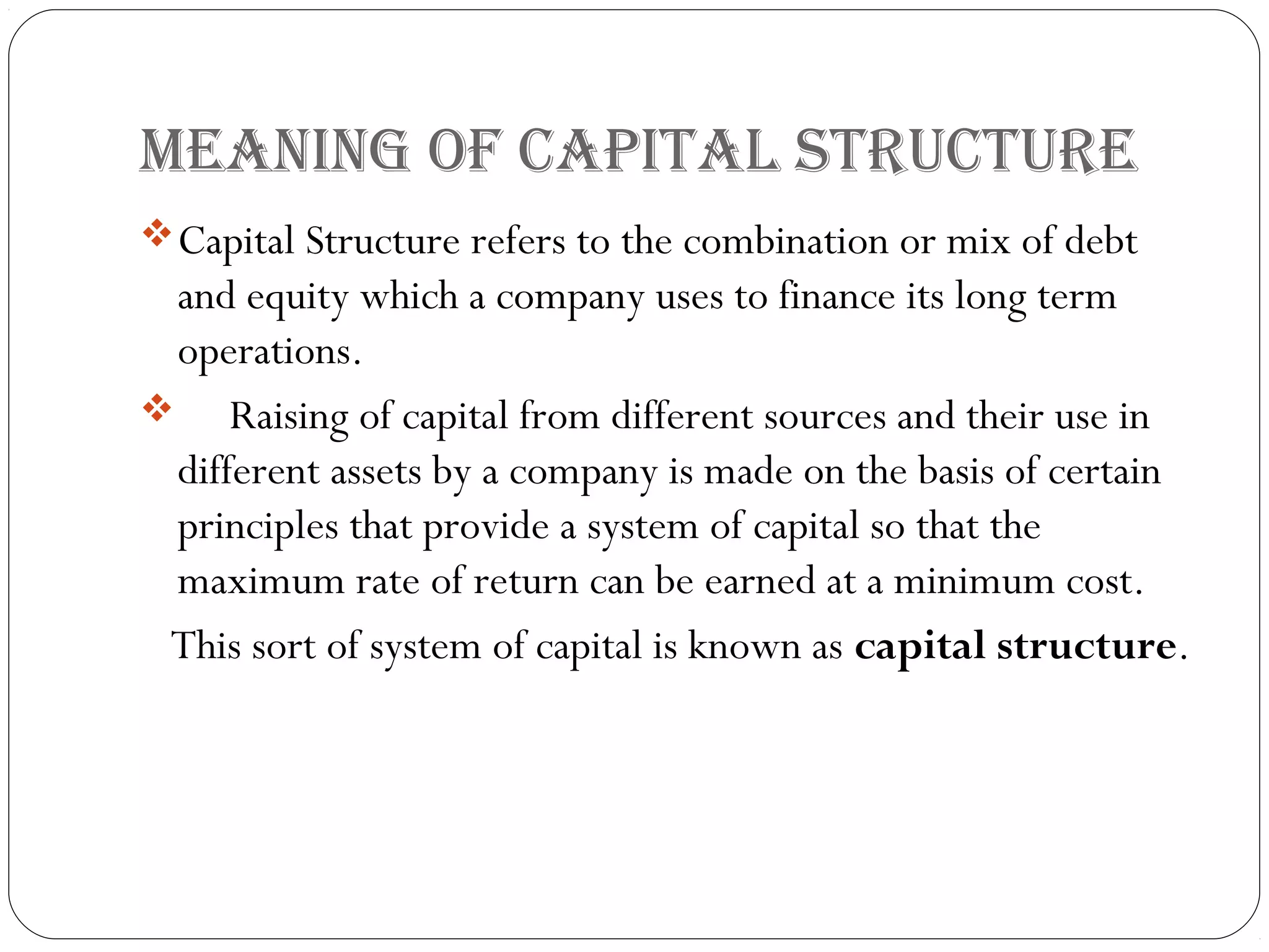 Capital Structure Theories | PPT