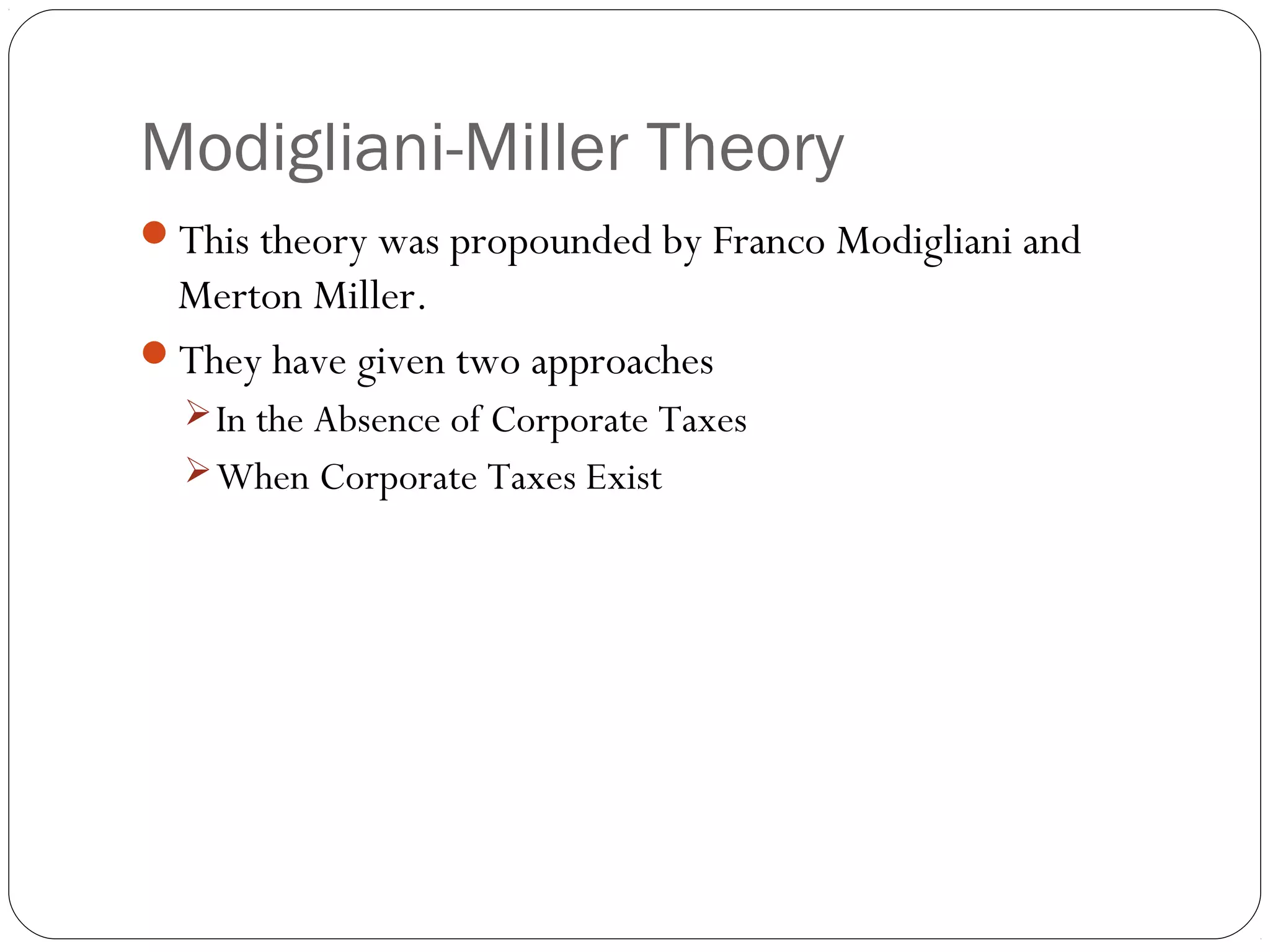 Capital Structure Theories | PPT