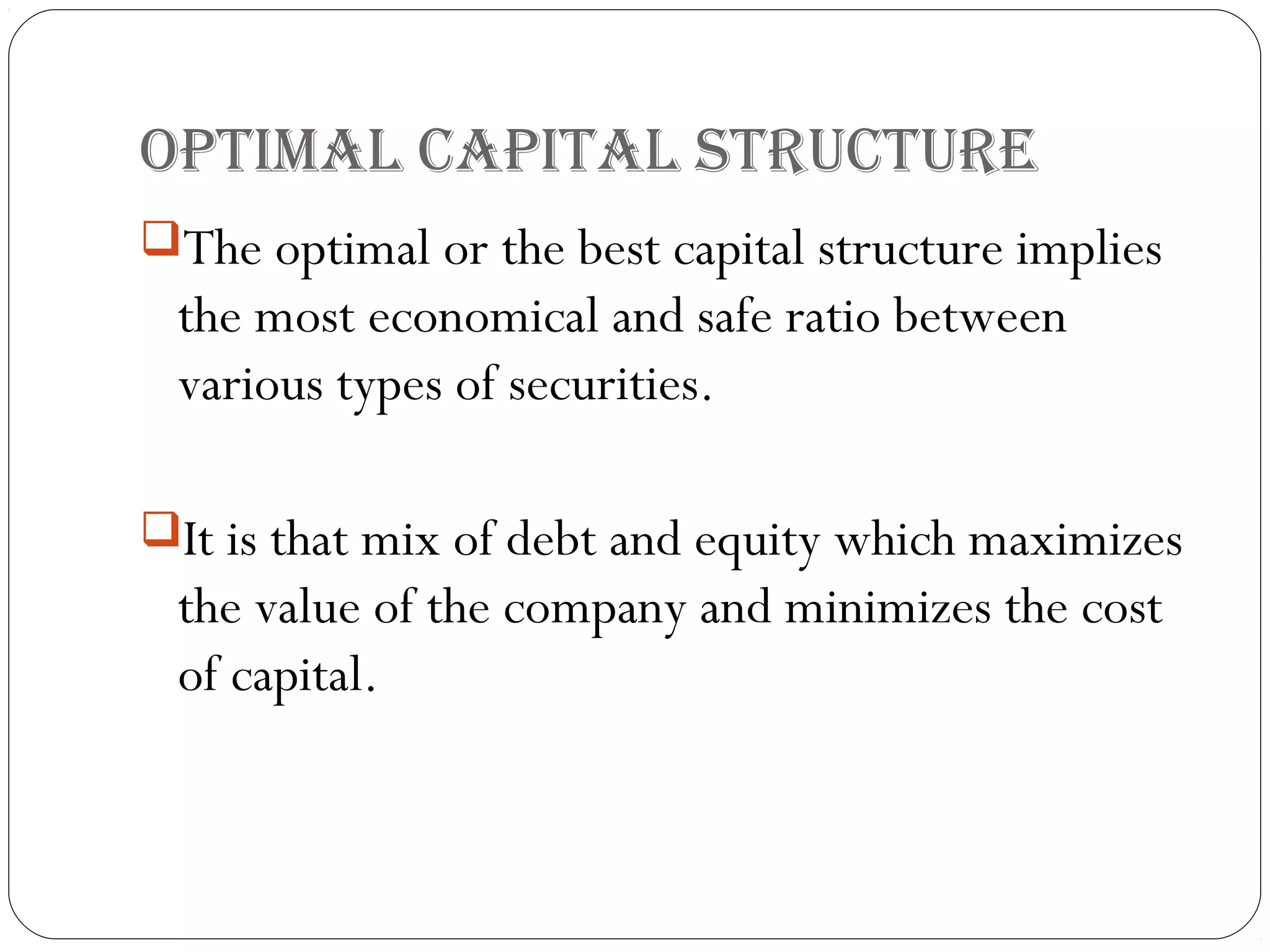 Capital Structure Theories | PPT