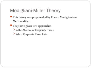 Capital Structure Theories | PPT