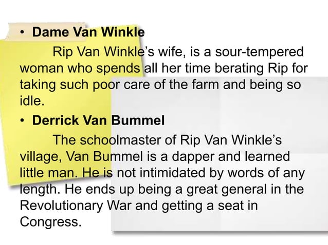 Rip van winkle | PPTX