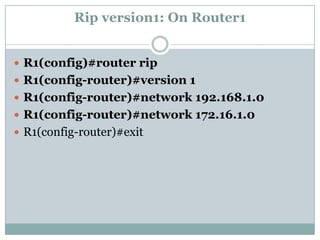 Rip version1 configuration on Cisco router | PPTX